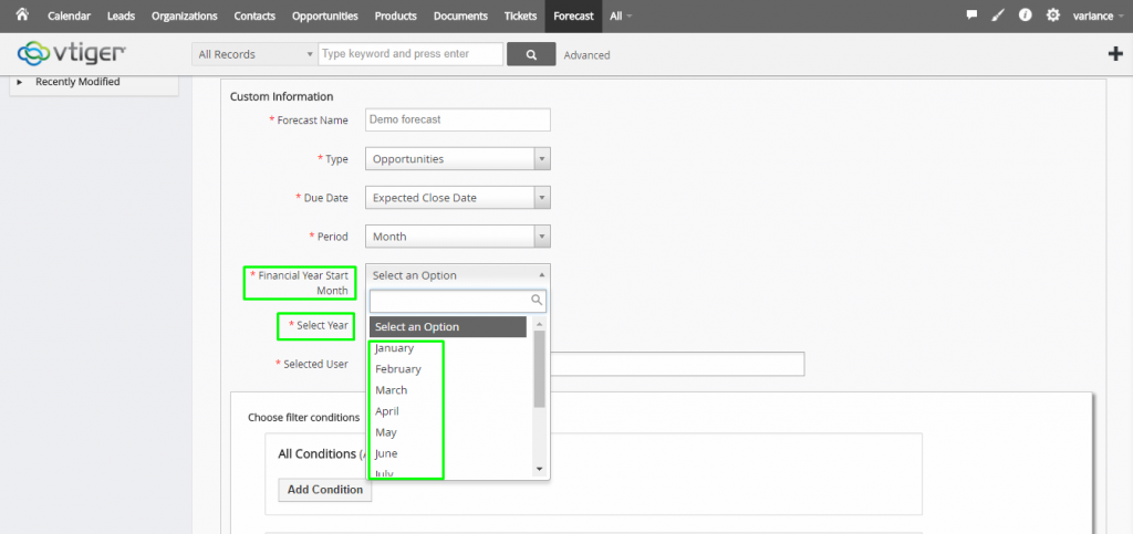 Sales Forecasting user guide for vTiger 6.x – CRMTiger Knowledge Base